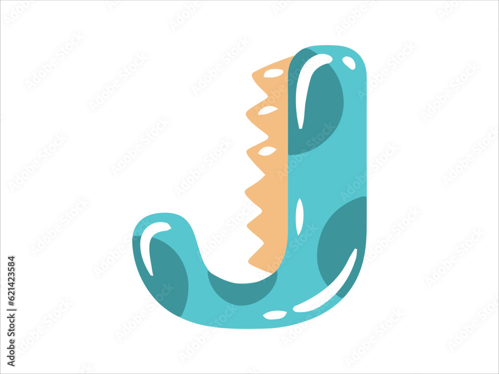 Dinosaur Alphabet Letter J Illustration Stock Vector | Adobe Stock