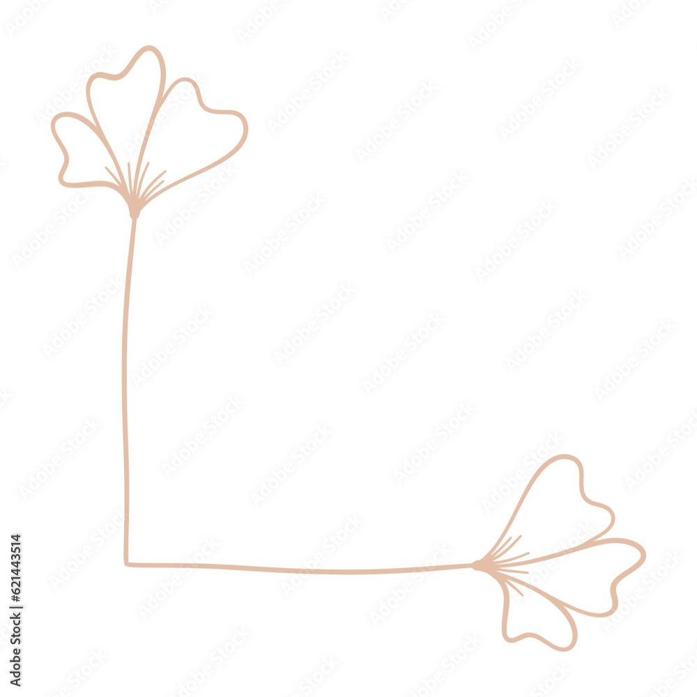 Hand drawn simple floral corners. Stock Vector | Adobe Stock