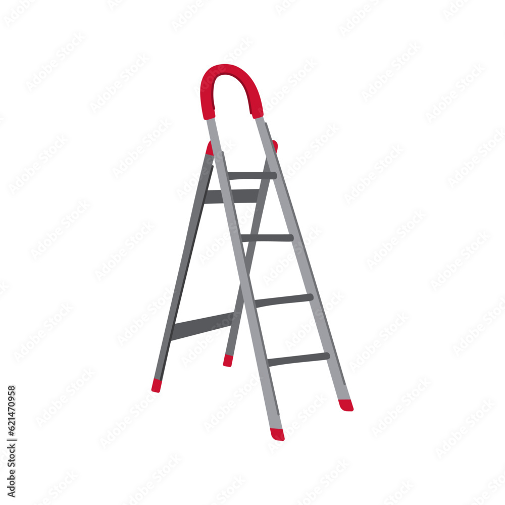 up step ladder cartoon. repair metal, success stairs, staircase man up ...