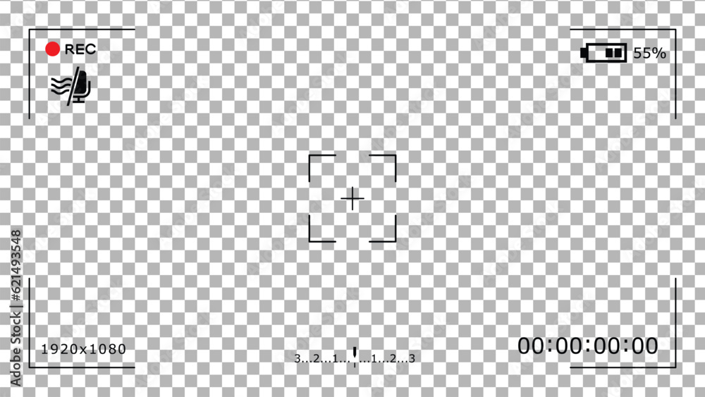 Camera user interface in the viewfinder vector overlay mockup. Camera ...