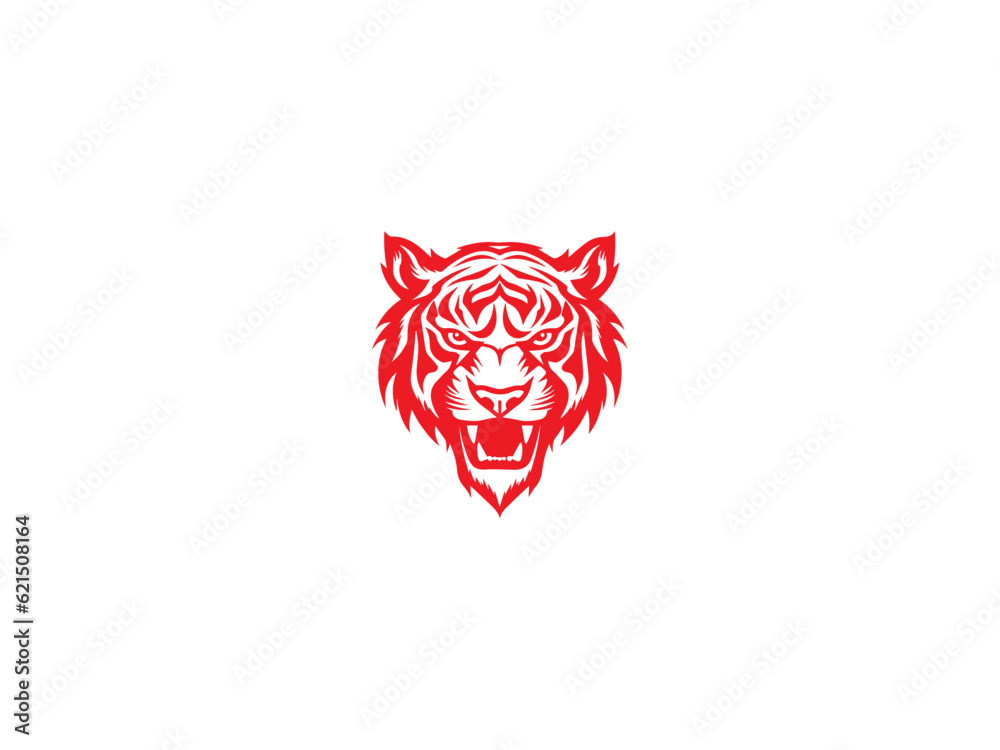 Tiger logo, simple and colorful illustration, transparent background ...