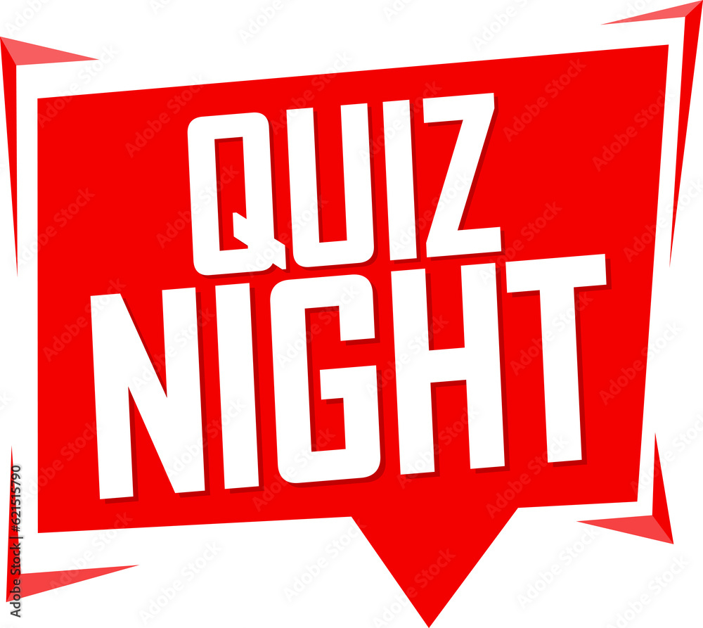 Quiz Night, banner on transparent background. PNG illustration Stock ...