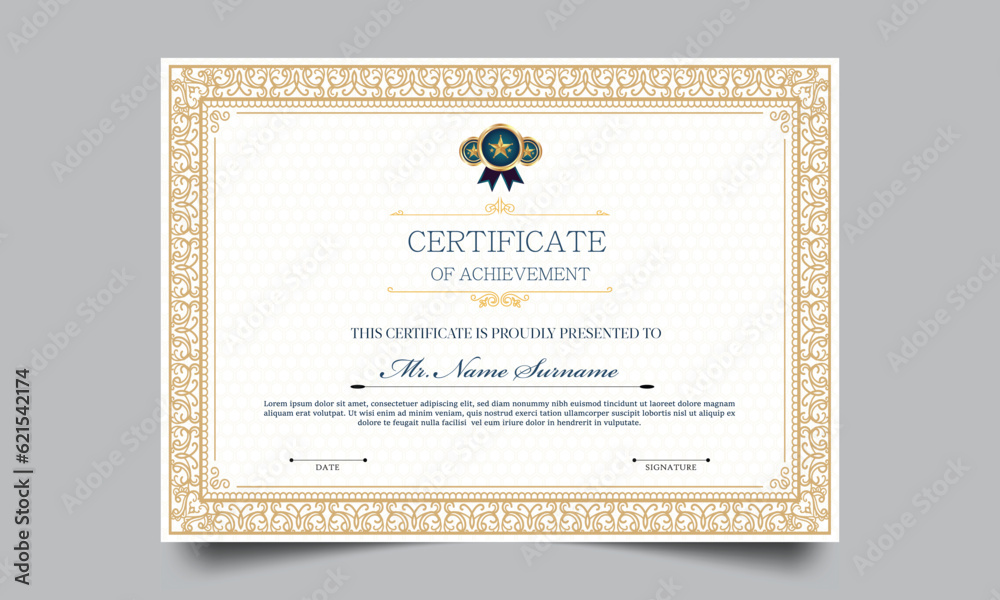 Certificate template. modern value design and layout luxurious ...