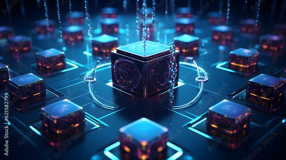 Blockchain tokenization concept, representing asset digitization and ...