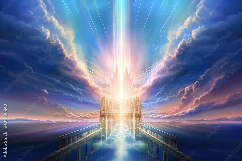 Pearly Gates. Gateway to heaven. A classic interpretation Stock ...
