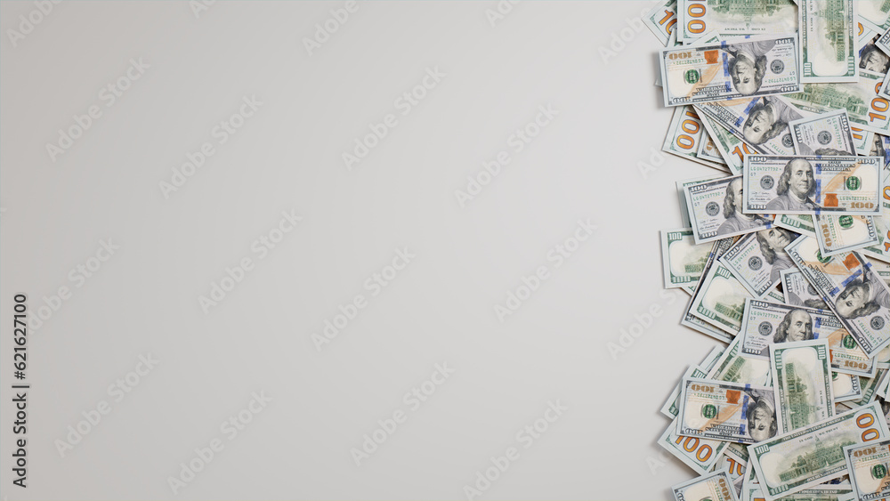 Banknotes Border Background with copy-space. Banking concept with One ...