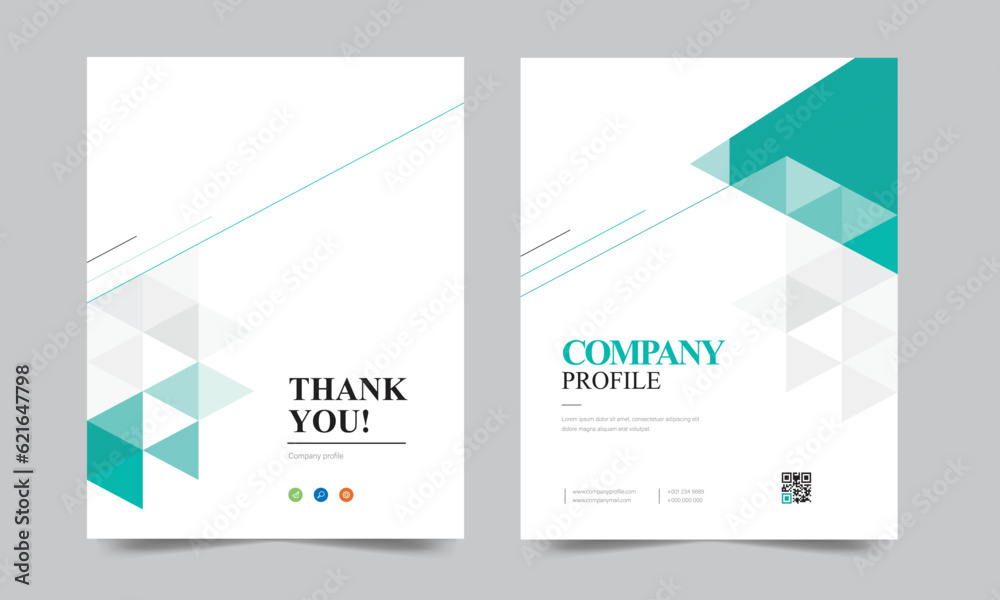 Company profile template and cover design. Stock Vector | Adobe Stock