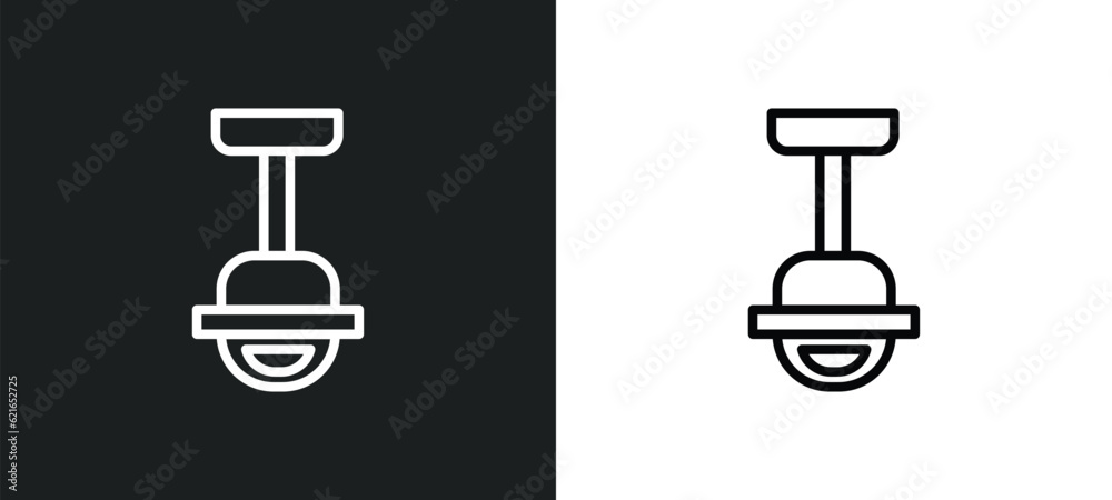 airport security camera outline icon in white and black colors. airport ...