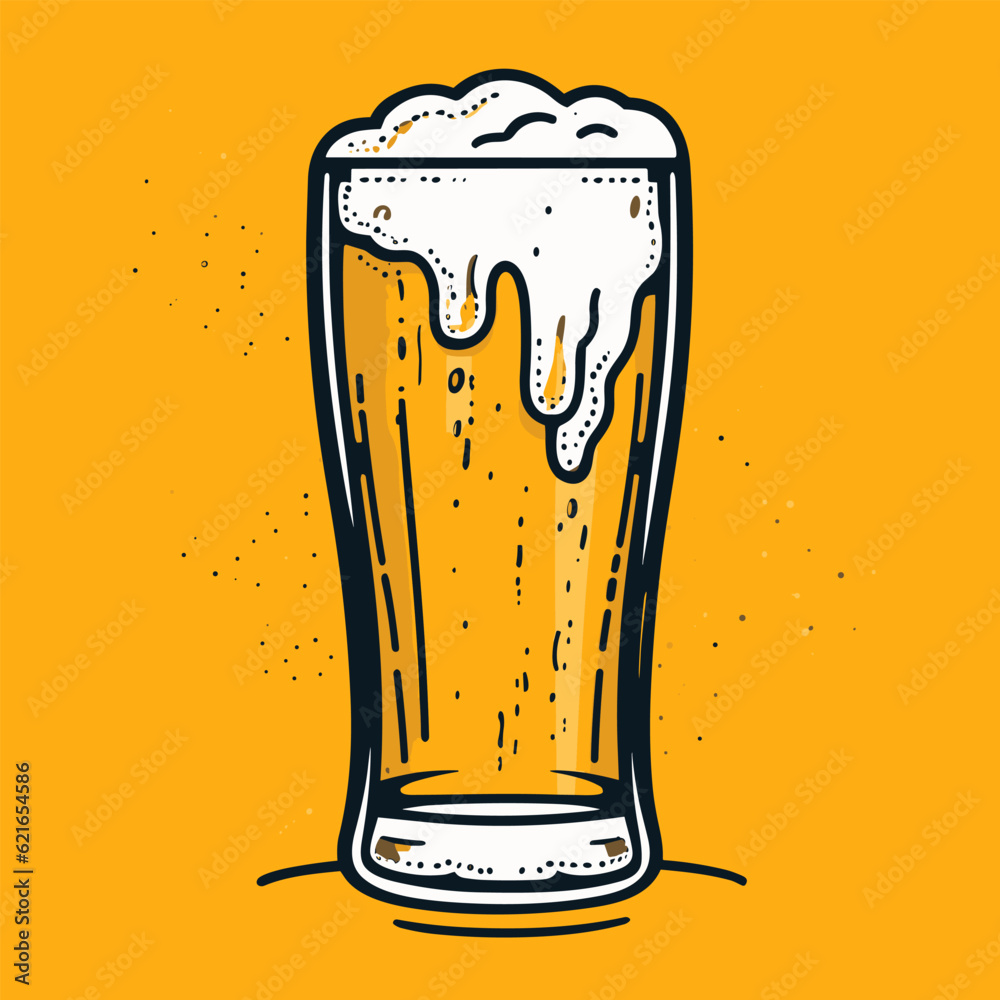 Beer hand-drawn comic illustration. Beer. Vector doodle style cartoon ...