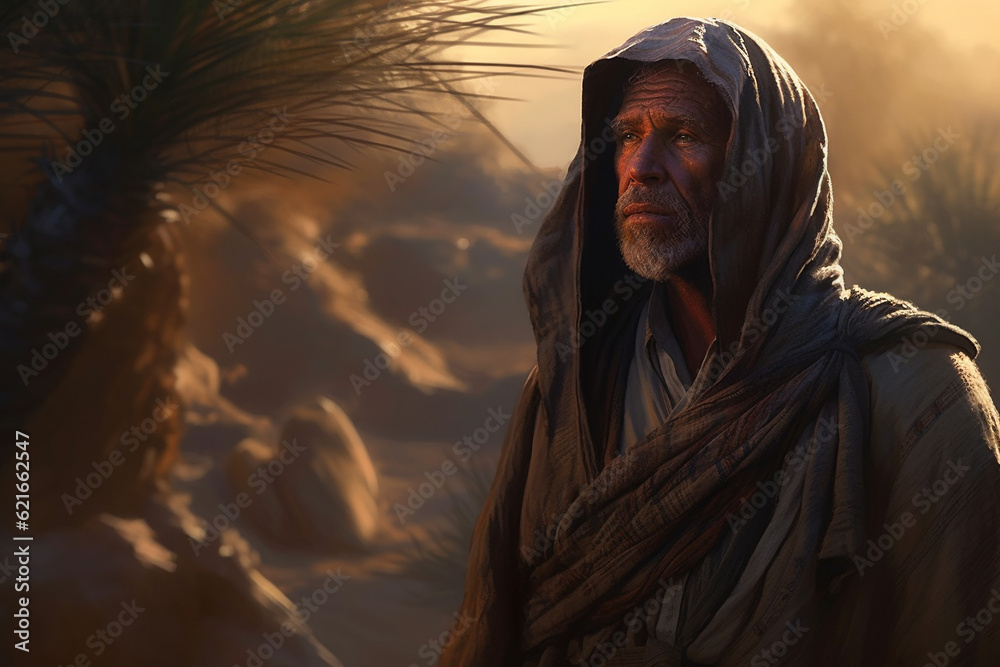 Moses leads the Jews through the desert, Moses led his people to the ...