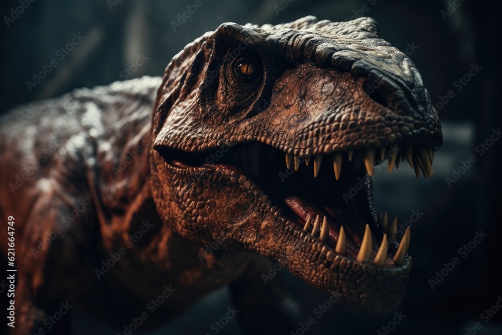 Dinosaurs. Extinct species of animals. Big strong toothy predators ...