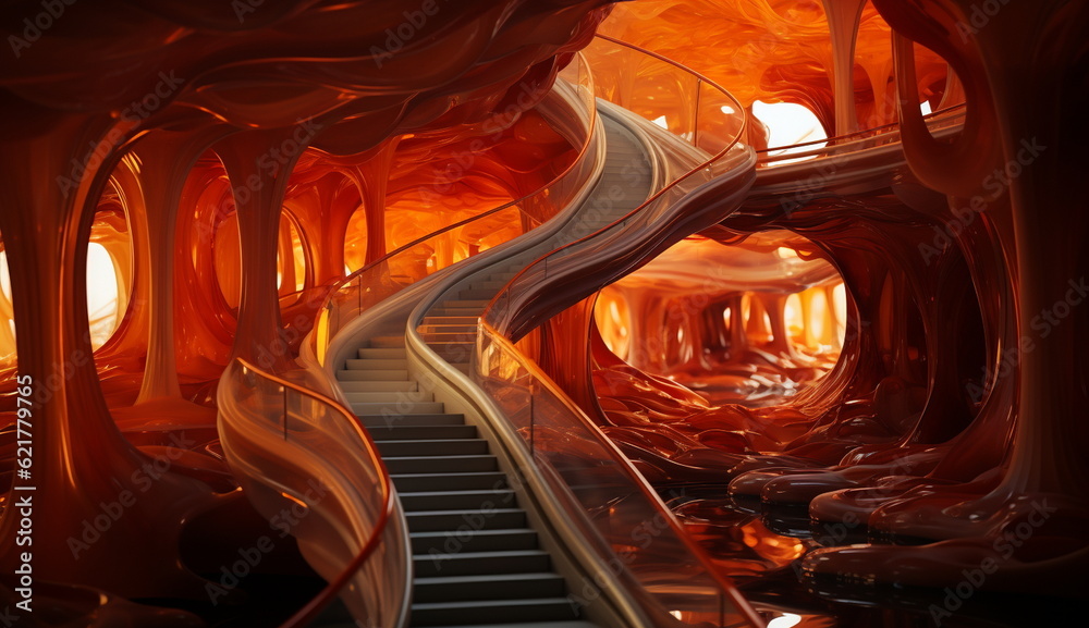 An artistic masterpiece of staircase architecture, the abstract design ...