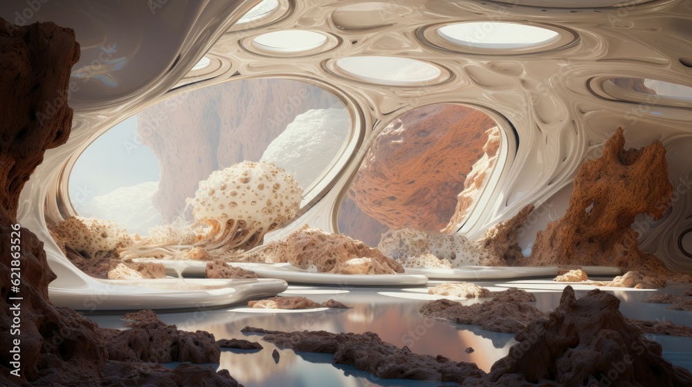 polymorph parametric Living Quarters on planet Jupiter, Interior Design ...