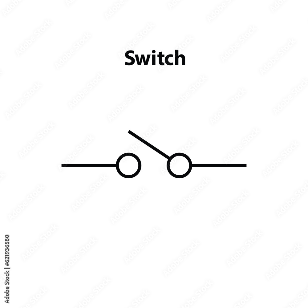electronic symbol of open switch Illustration of basic circuit symbols ...