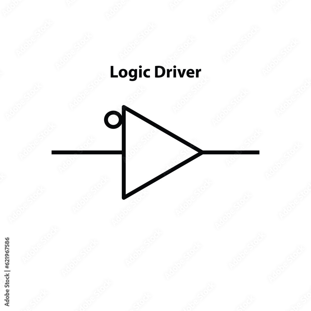 Logic driver. electronic symbol. Illustration of basic circuit symbols ...