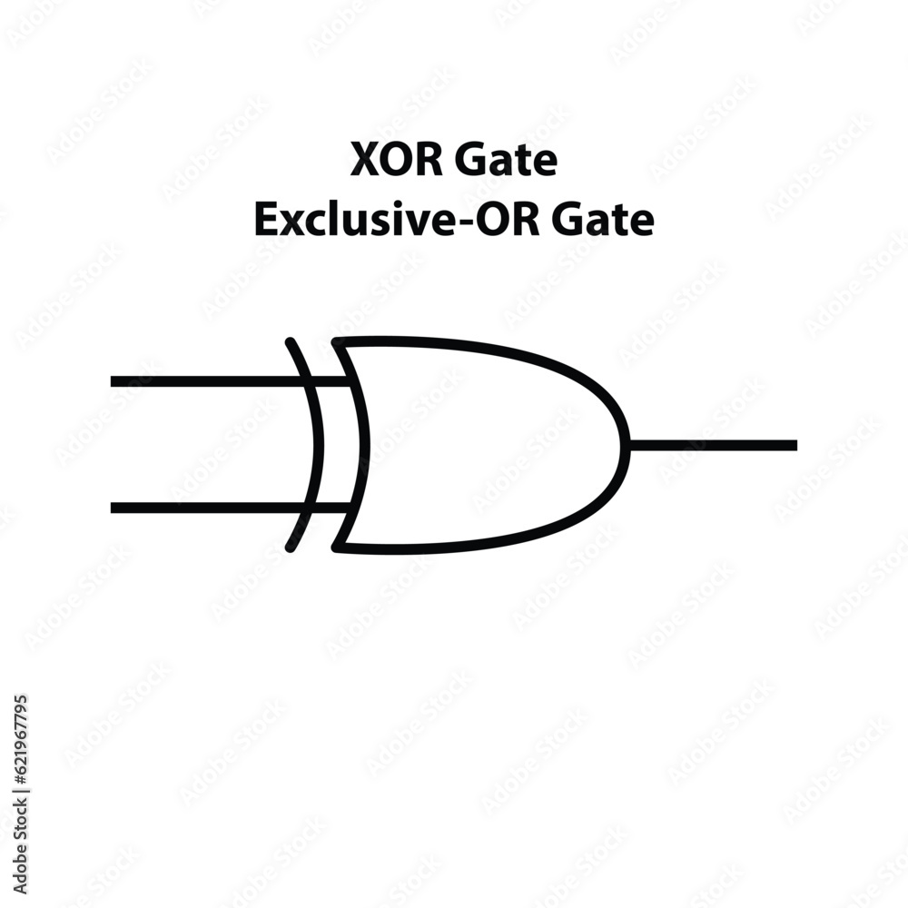 Digital Logic Gate XOR gate. electronic symbol. Illustration of basic circuit symbols ...
