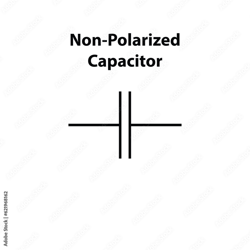 Polarized Capacitor. electronic symbol. Illustration of basic circuit ...