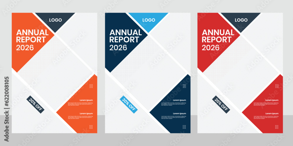 Annual report a4 cover page template layout, creative circle poster, booklet, or brochure ...