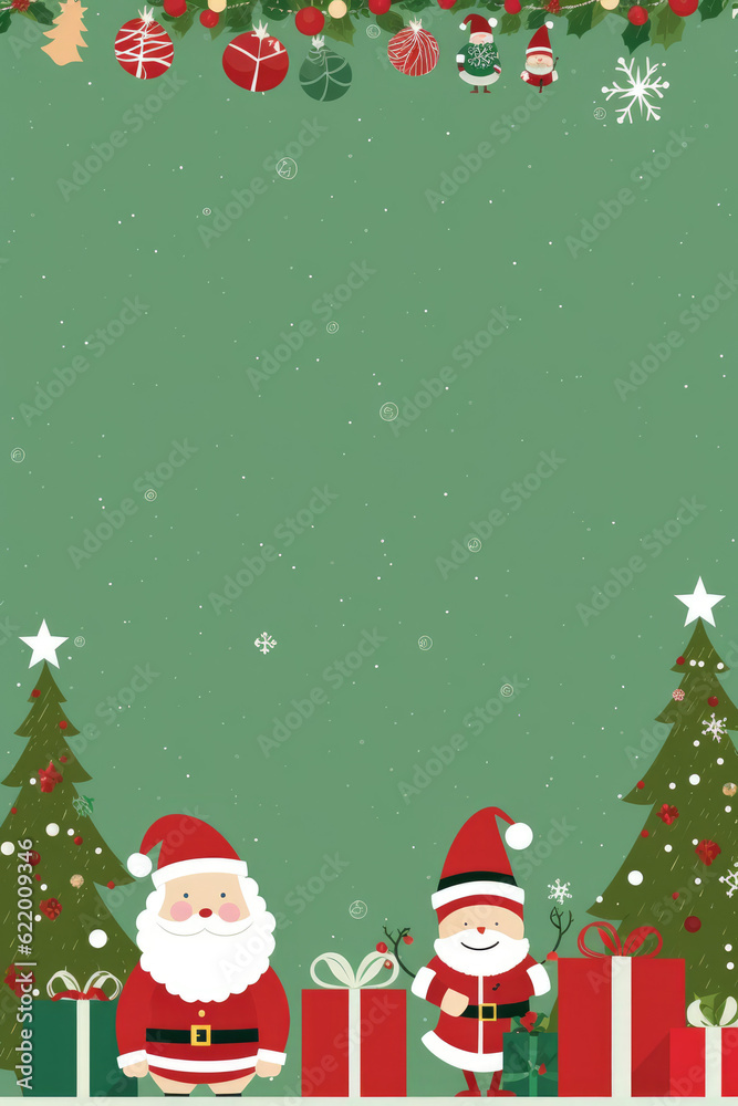 Festive Christmas Banner: A Cute Vector Illustration with Ample Blank ...