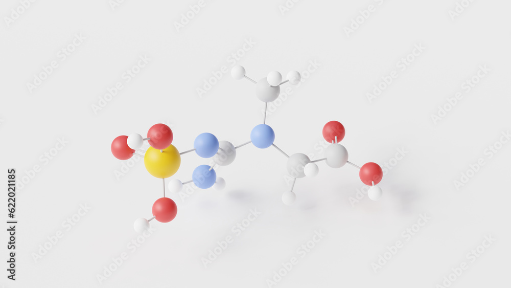 phosphocreatine molecule 3d, molecular structure, ball and stick model ...