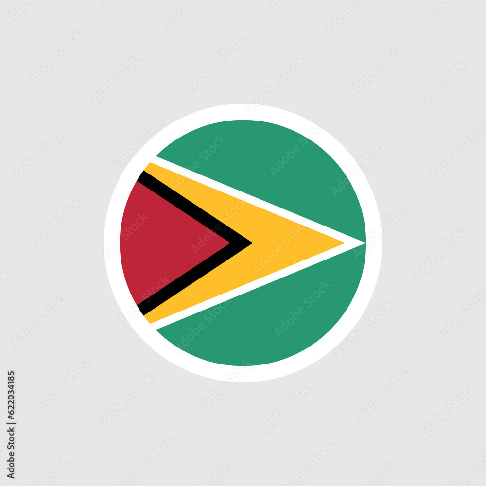 Flag of Guyana. Guyanese green flag with two triangles. State symbol of ...