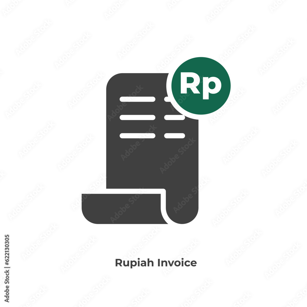 Vector de Stock Payment receipt color fill icon with rupiah symbol ...