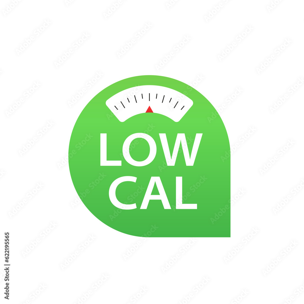 Low Cal stamp - pin and scale combination - pictogram for diet low ...
