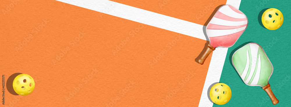 Horizontal banner for pickleball tournament. Template for flyer, and ...