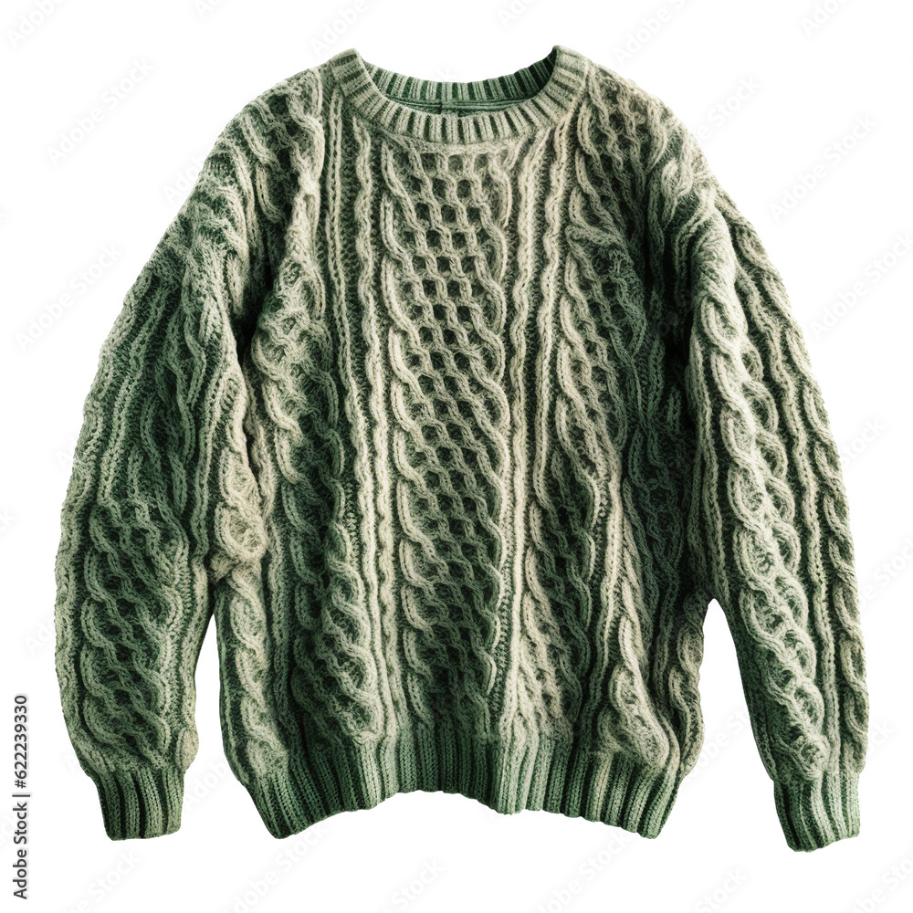 Chunky knit sweater. isolated object, transparent background Stock ...
