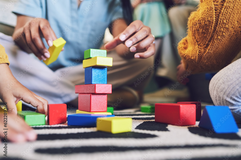 Hands, building blocks and color, learning and development with people ...