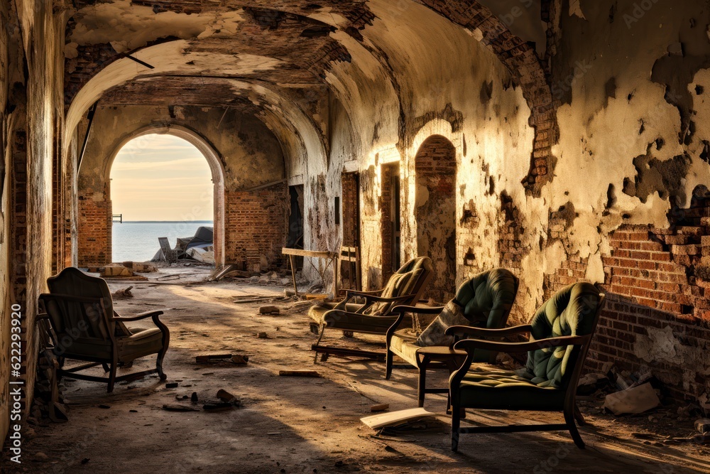 Inside of Fort Sumter National Monument Charleston in South Carolina ...