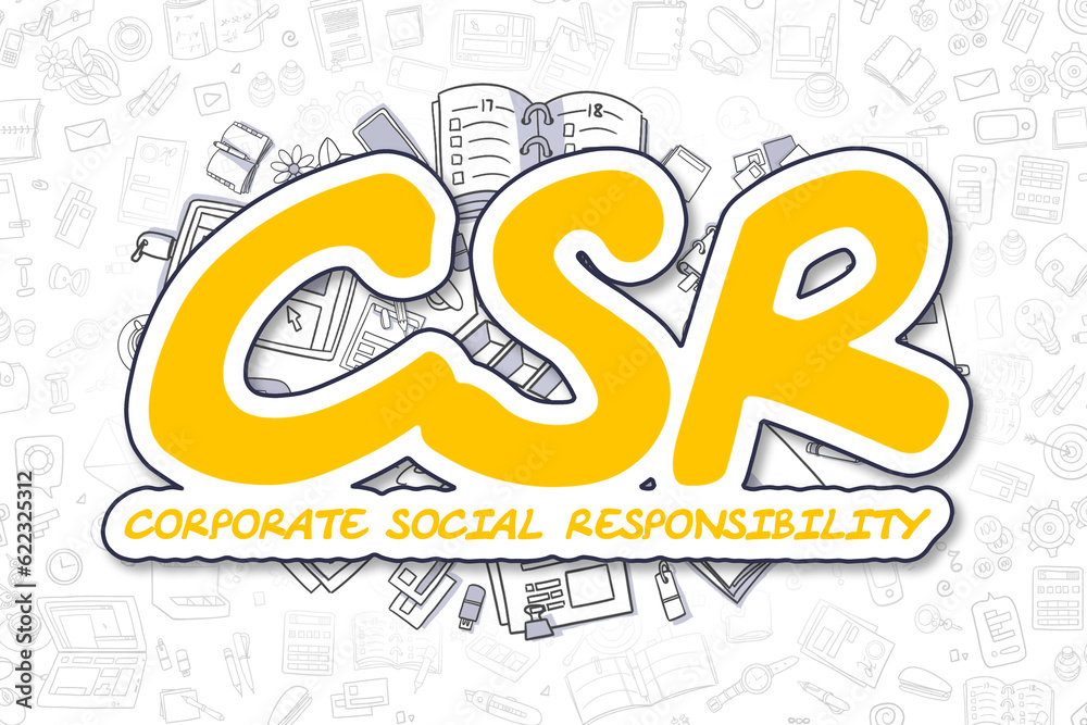 Business Illustration of Csr - Corporate Social Responsibility. Doodle ...