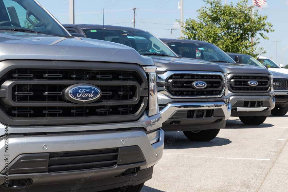 Ford F-150 display at a dealership. The Ford F150 is available in XL ...