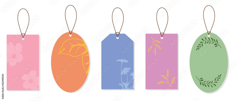 Set of beautiful product tags in cartoon style. Vector illustration of ...