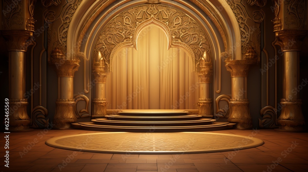 Arabic Elements Ornate Stage Background Stock Illustration | Adobe Stock