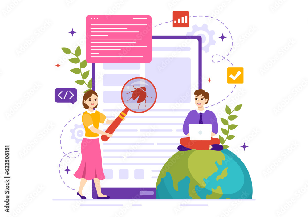 Software Testing Vector Illustration with Application Engineering ...