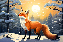 Fox Winter Poster Free Stock Photo - Public Domain Pictures