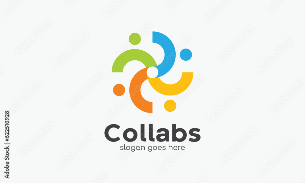 Logo teamwork people networking connection support team minimalist ...