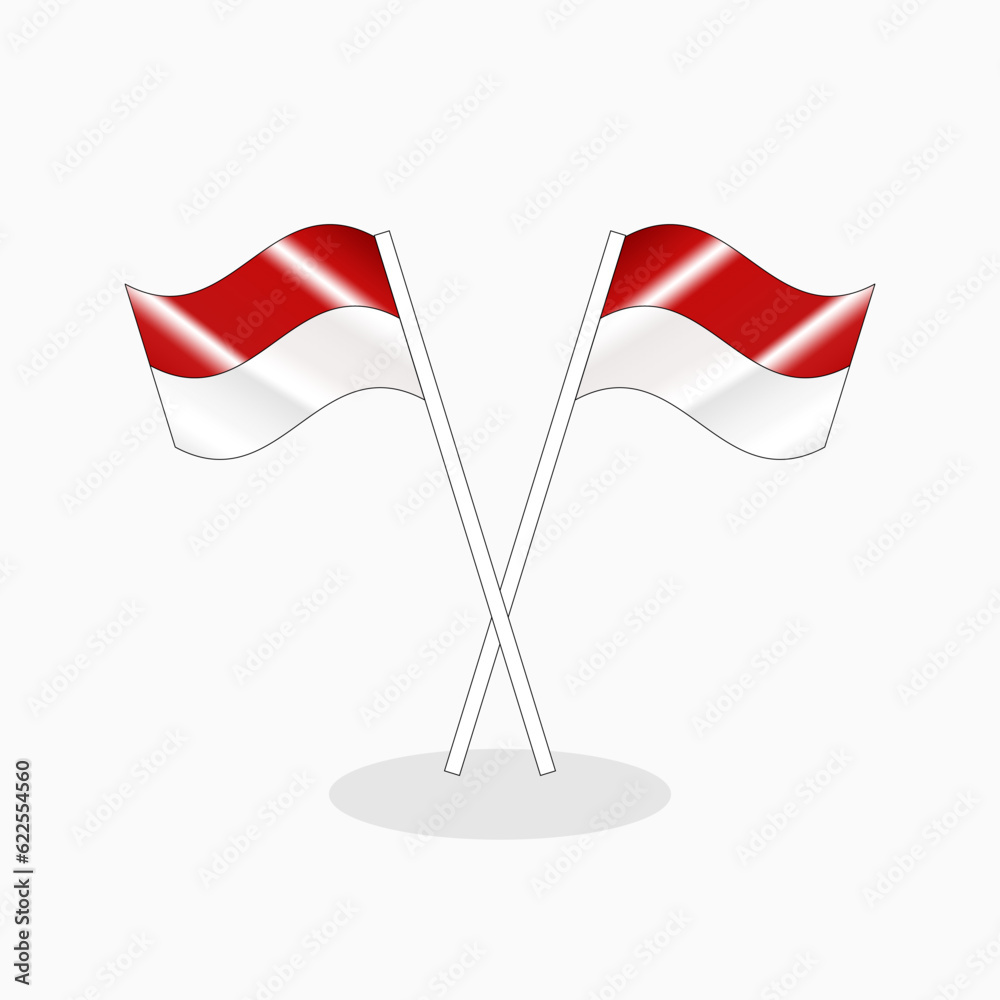 Bendera Merah Putih icon logo symbol, Indonesia flag vector ...