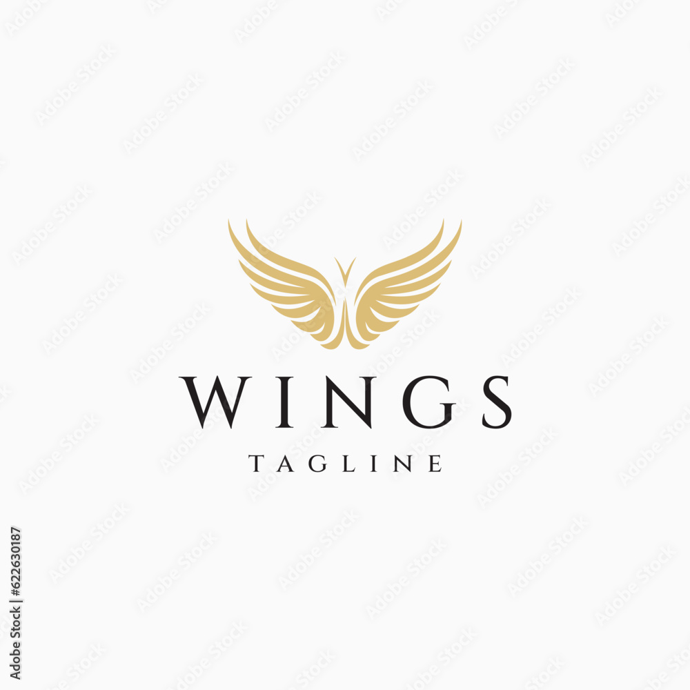 Wings logo design vector illustration Stock Vector | Adobe Stock
