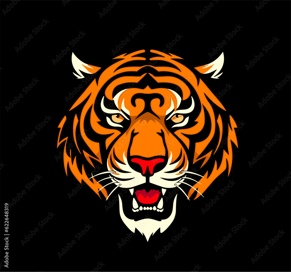 Tiger symbol, emblem, logo blank. Vector illustration isolated Stock ...