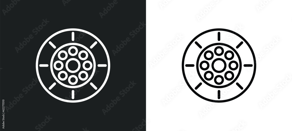 industrial tread outline icon in white and black colors. industrial ...