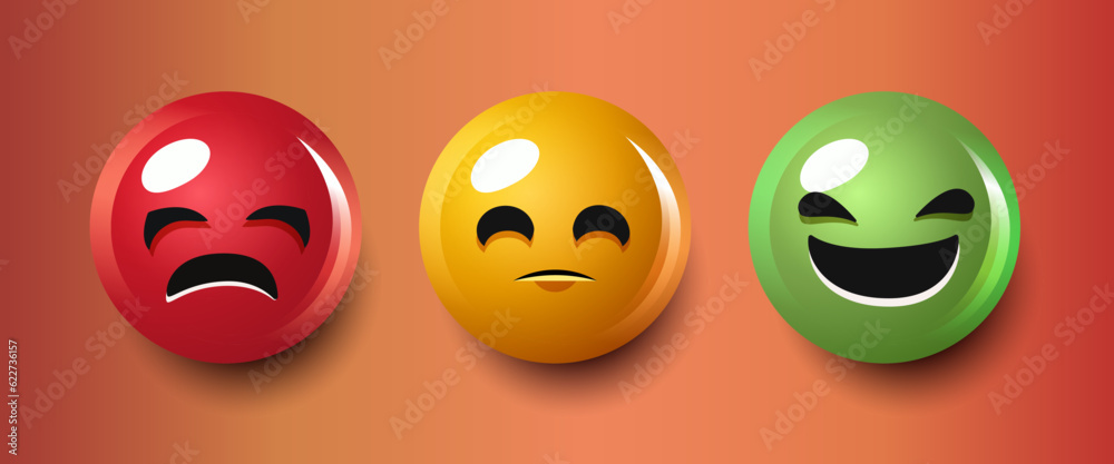 Likert scale. Rating scale or pain scale in the form of emoticons ...