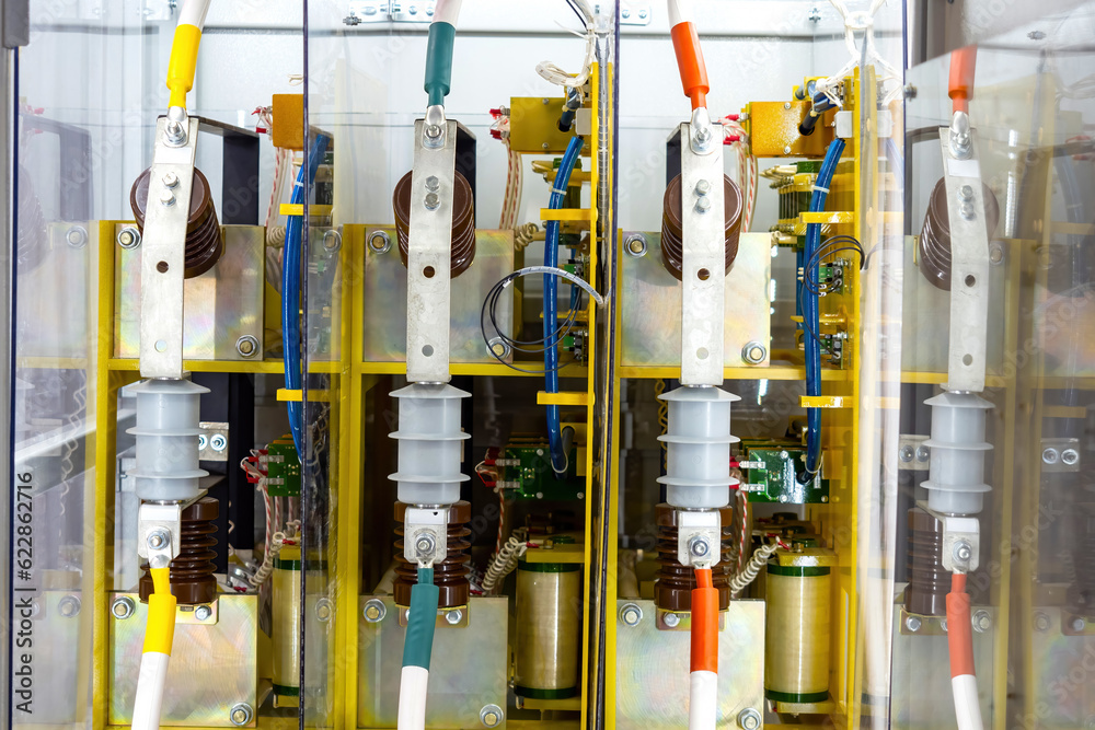 Electrical transformers. Power shield with equipment for ...