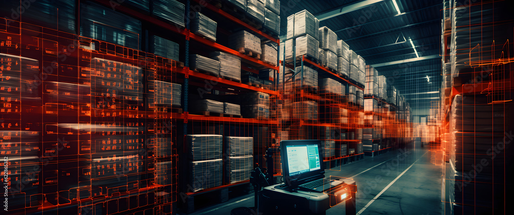 Futuristic Technology Retail Warehouse, Digitalization and ...