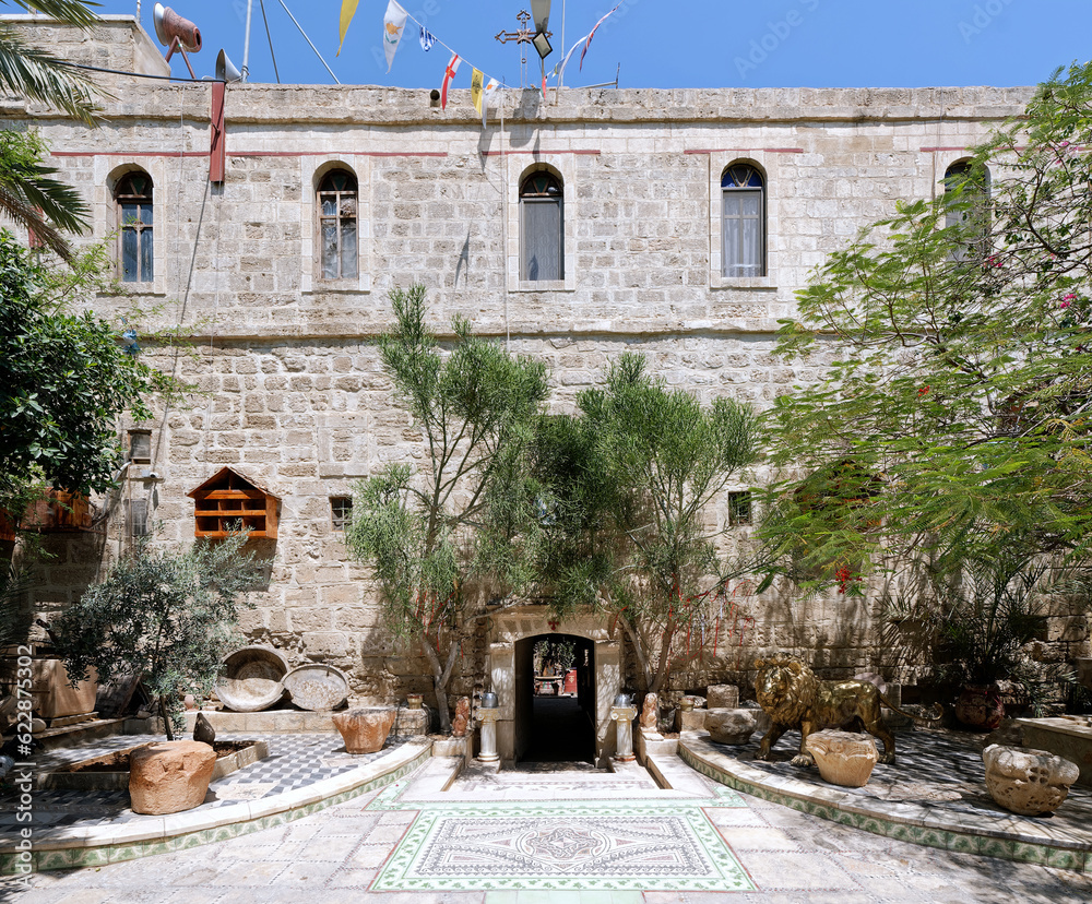 JERICHO, PALESTINE - JUNE 21,2023:The entrance of the Monastery of St ...
