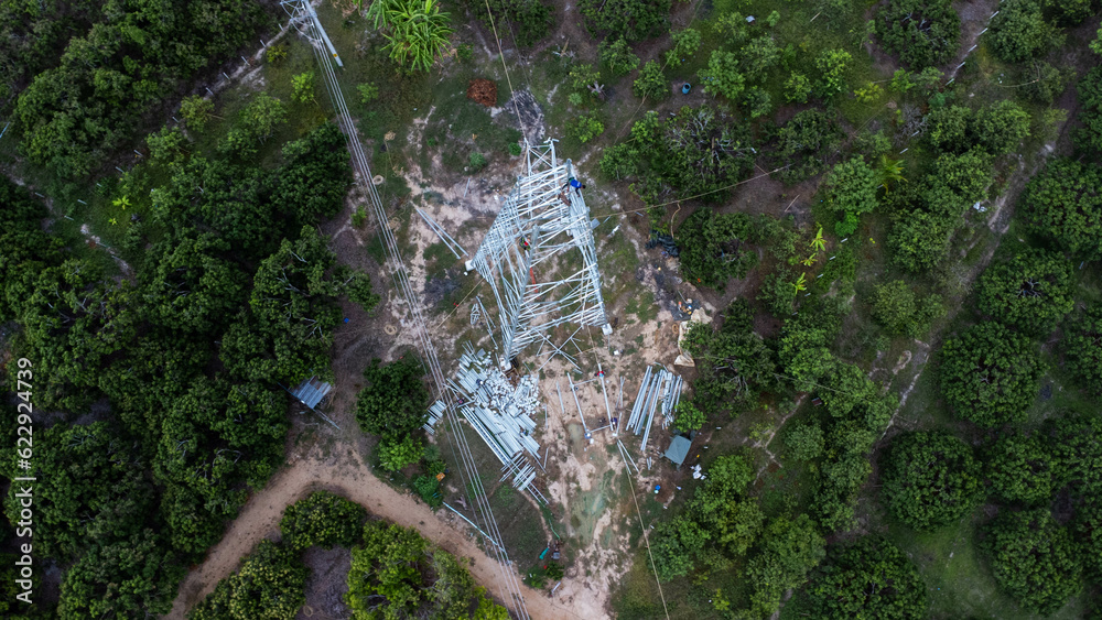 Architectural metal structures of frame base connection with rivets and ...