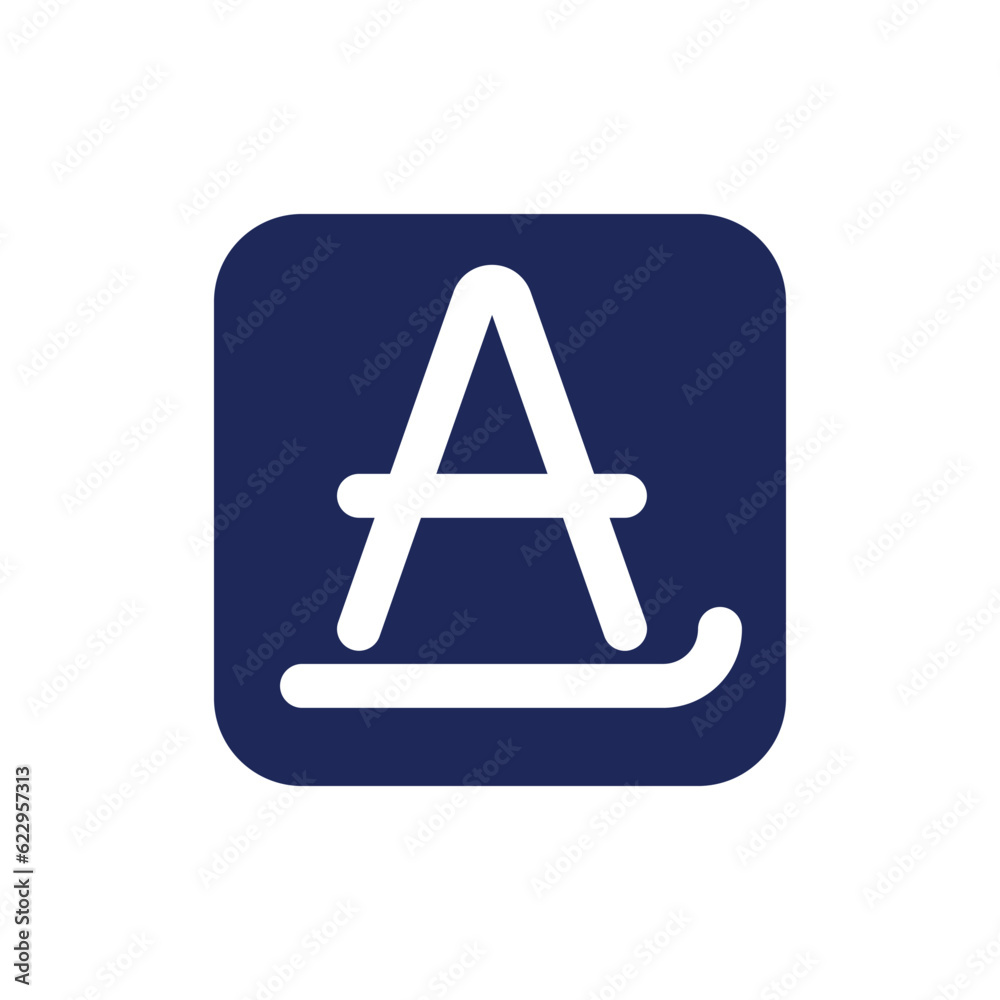 Text formatting black glyph ui icon. Digital letter. Mobile application ...