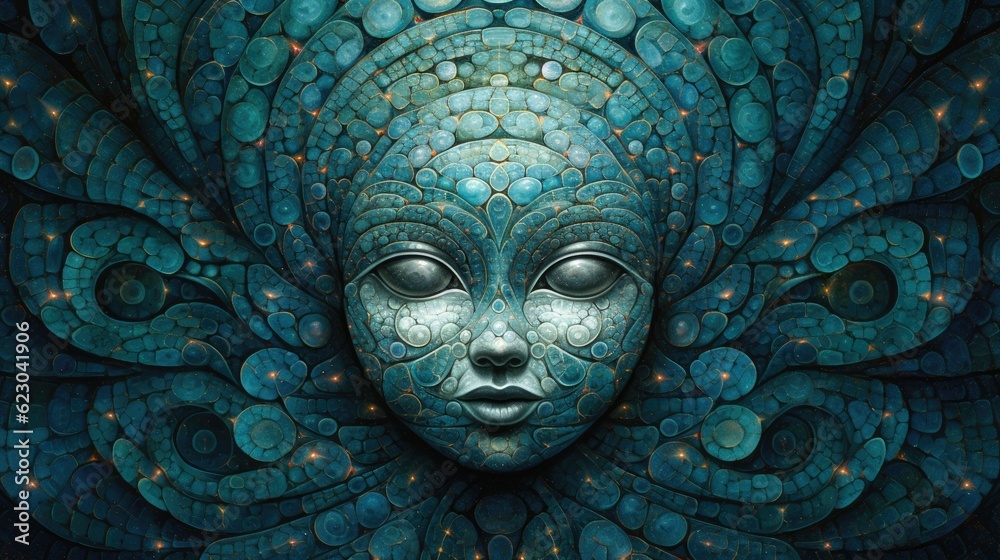 Alien female face with extraterrestrial surreal hybrid mix of Zeta ...