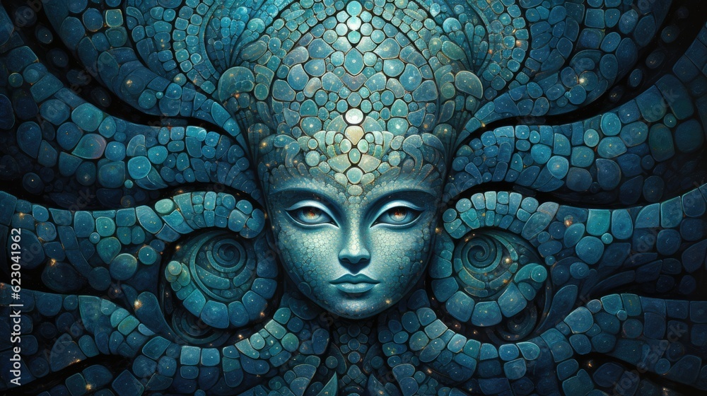 Alien female face with extraterrestrial surreal hybrid mix of Zeta ...